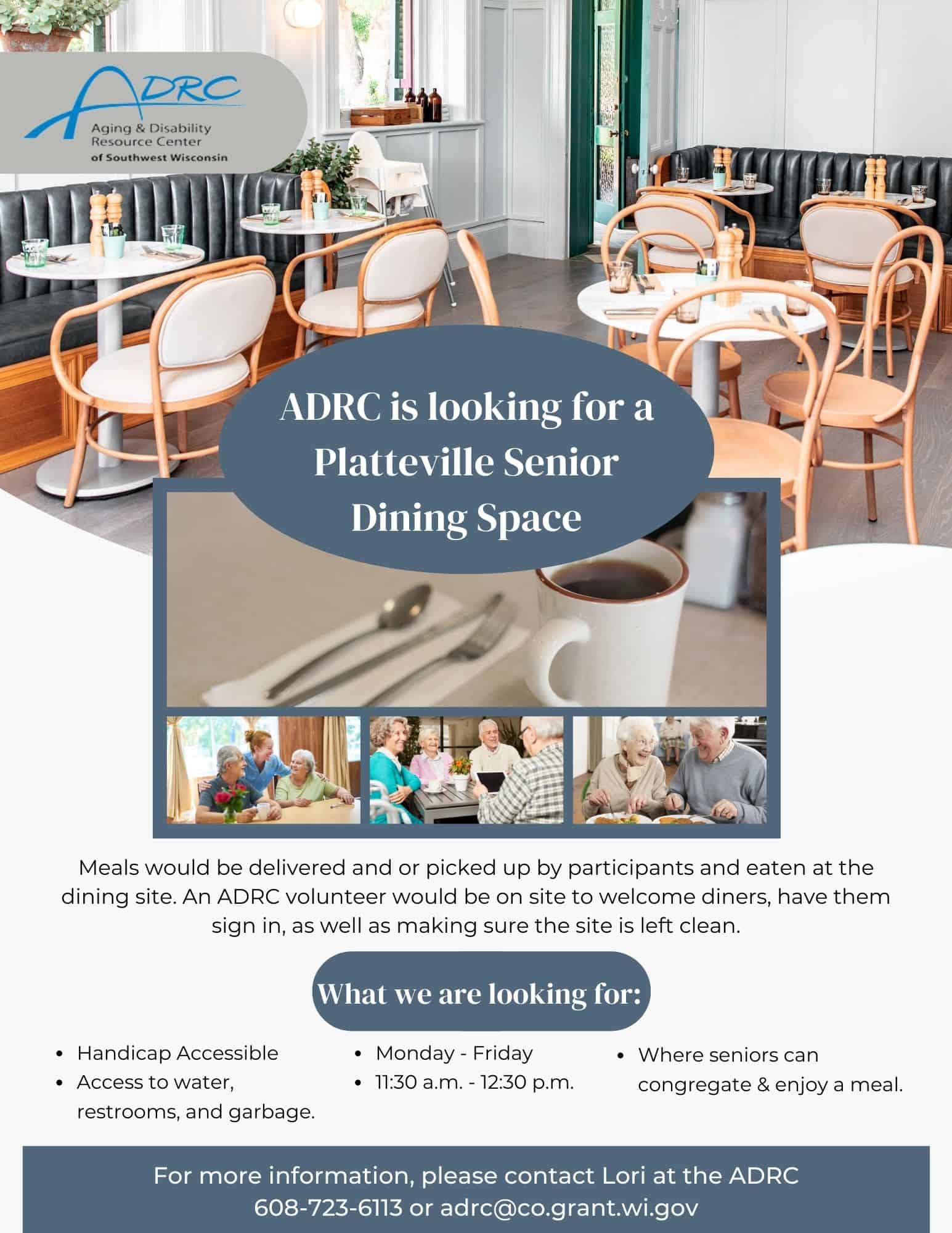 ADRC of Grant County is looking for a Platteville Senior Dining Site ...
